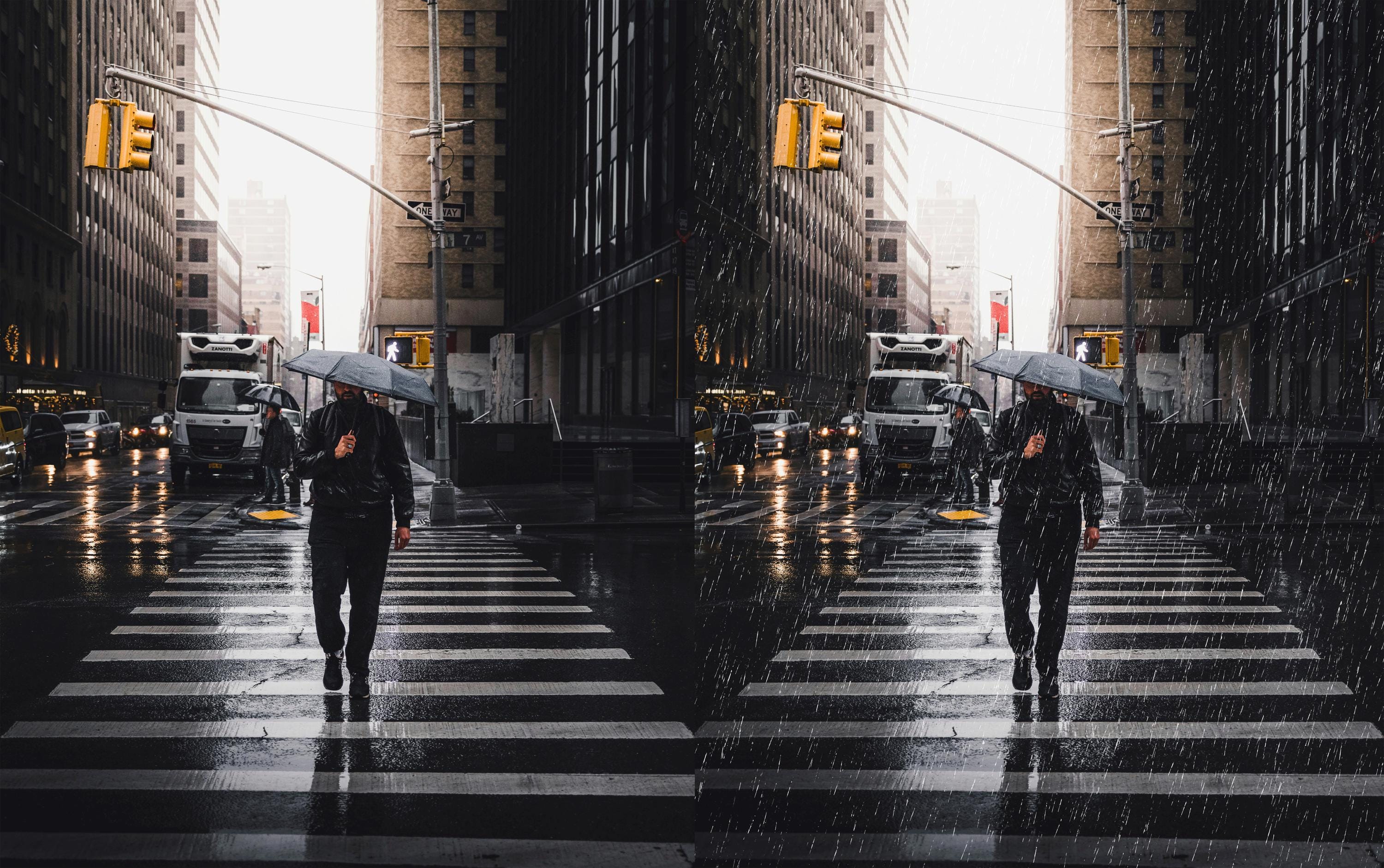 100 REALISTIC RAIN Digital Overlays Falling Rain Textures for Photoshop ...