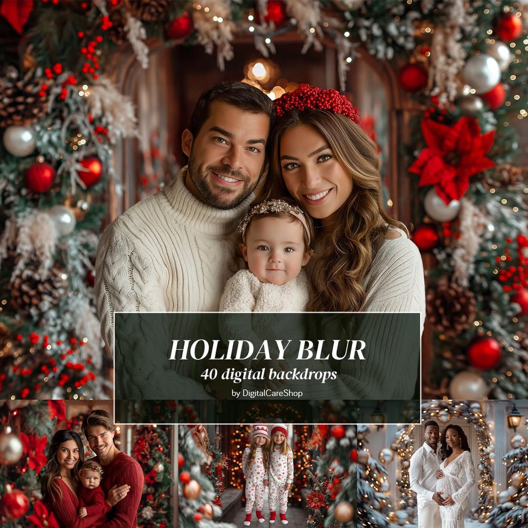 40 Holiday Christmas Digital Backdrops Blurred Backdrops Maternity ...