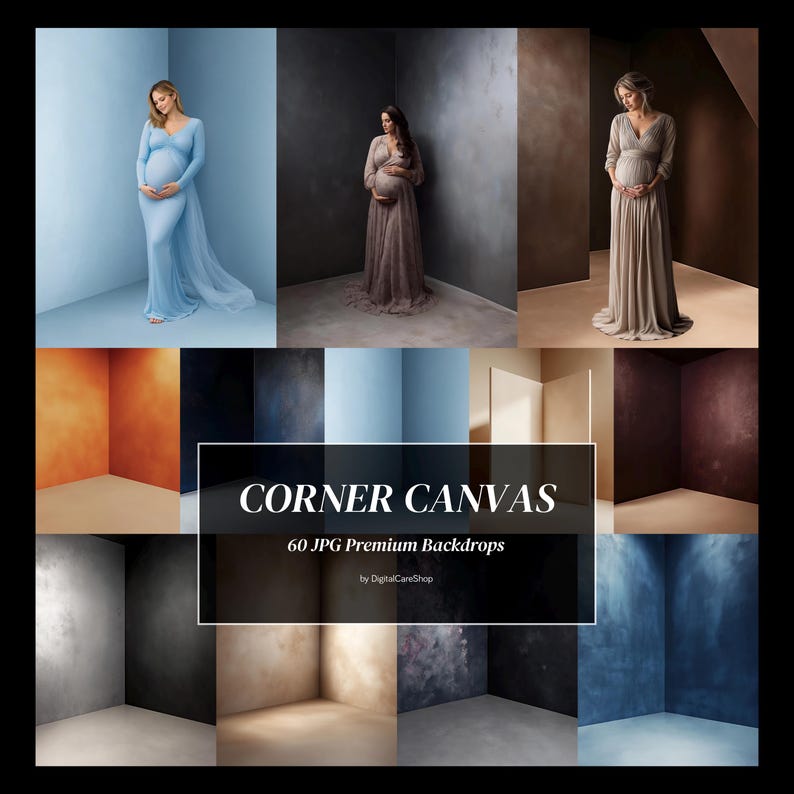 60 Corner Canvas Wall Digtial Backdrops, V-flat Maternity Backgrounds ...