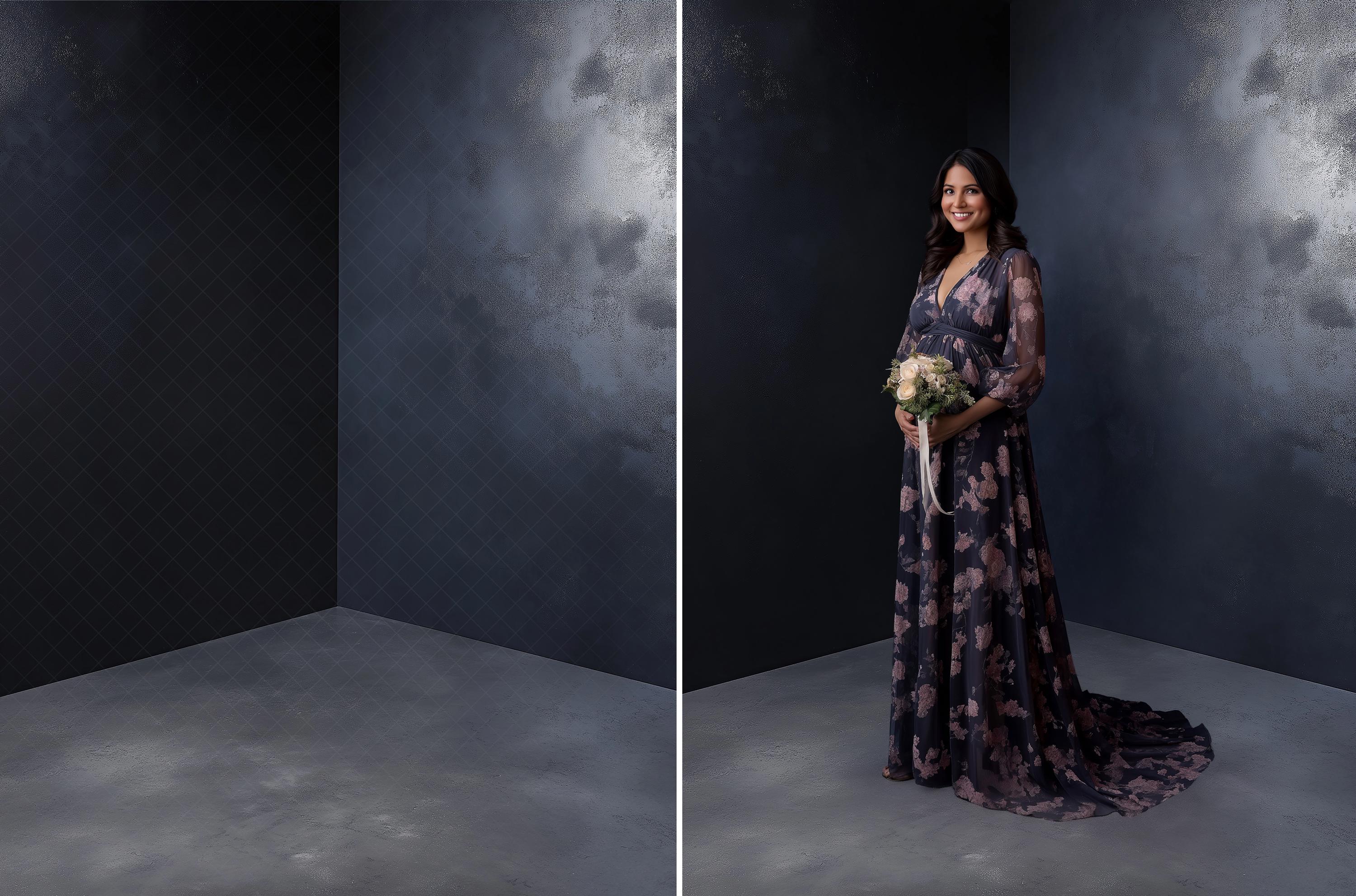 60 Corner Canvas Wall Digtial Backdrops, V-flat Maternity Backgrounds ...