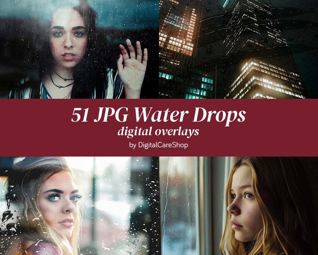 51 Rain Drop Photo Overlays: Window & Shower Effects (JPG) - Etsy