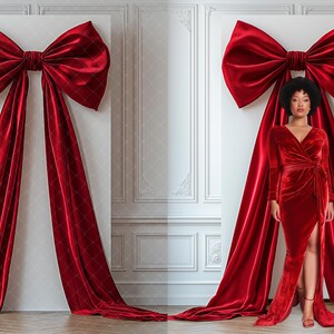 82 Giant Bow Backdrops Red Bow Backdrop Ribbon Overlay Maternity ...