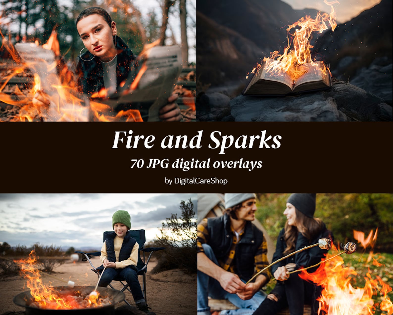 70 Fire Overlays for Photoshop Fire Effect Flame Overlays Realistic ...