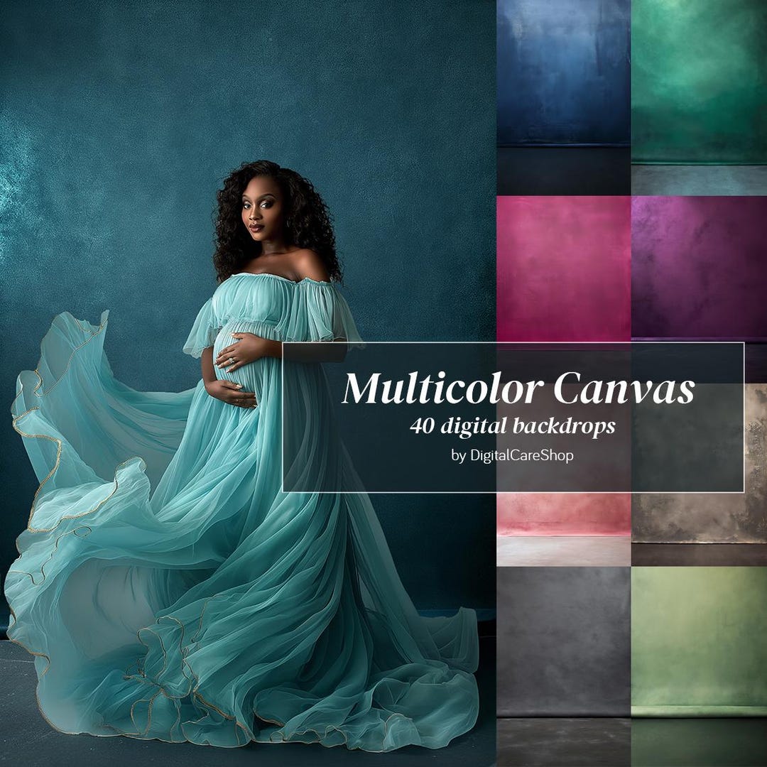 40 Multicolors Canvas Digital Backdrops Fine Art Hand Painted Canvas ...