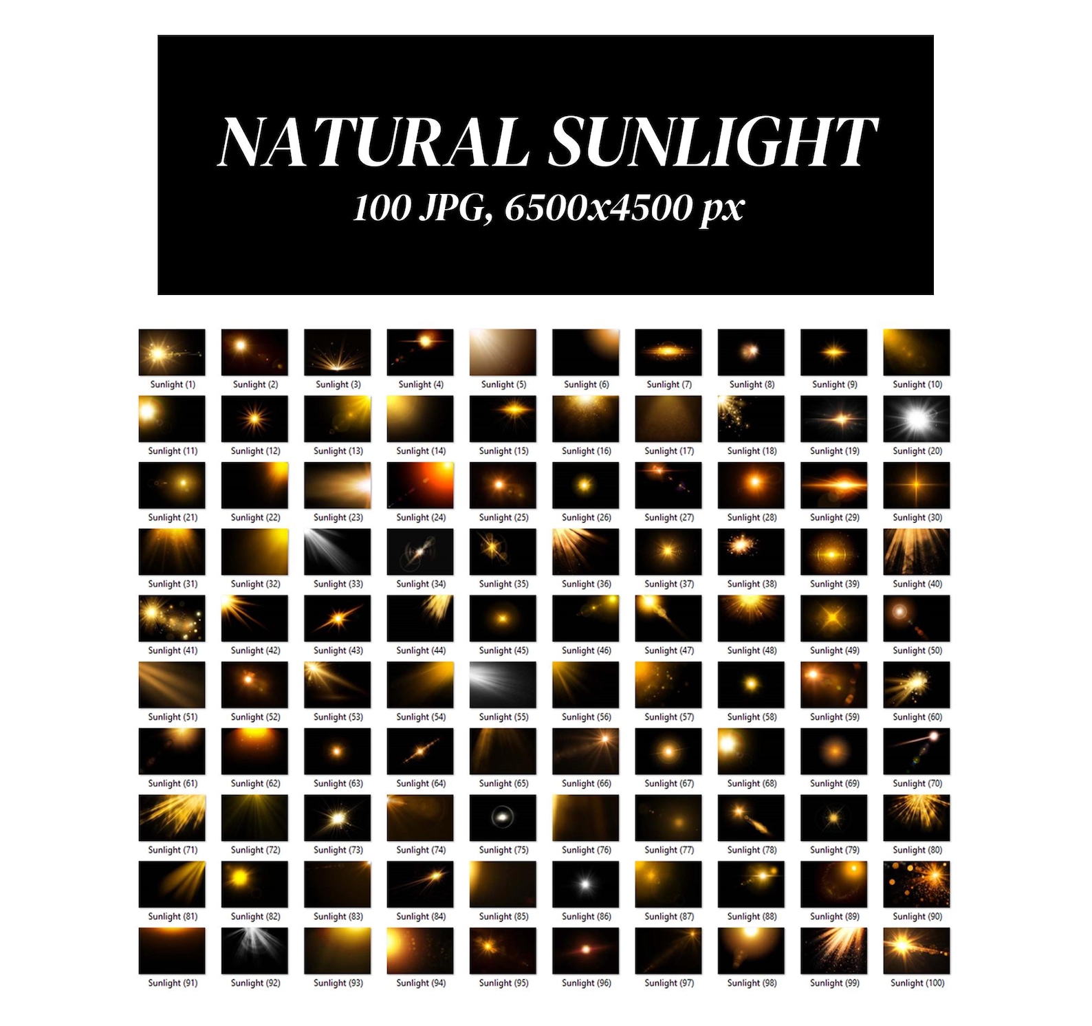 100 Realistic Sunlight Digital Overlays Natural Sun Overlay for ...