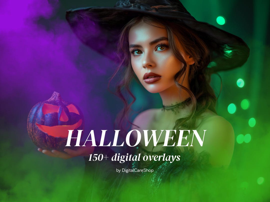 150 Halloween Digital Overlays Autumn Backdrops Halloween Spooky ...