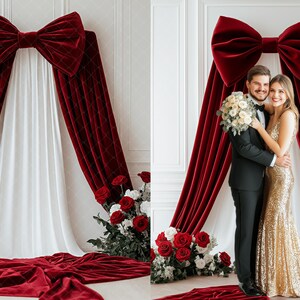 82 Giant Bow Backdrops Red Bow Backdrop Ribbon Overlay Maternity ...