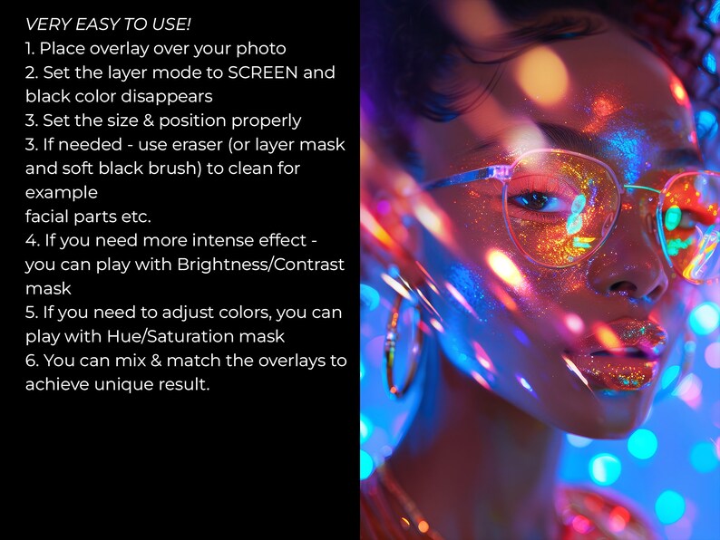 50 Prism Light Photoshop Overlays Colorful Light Leaks Bokhe Crystal ...