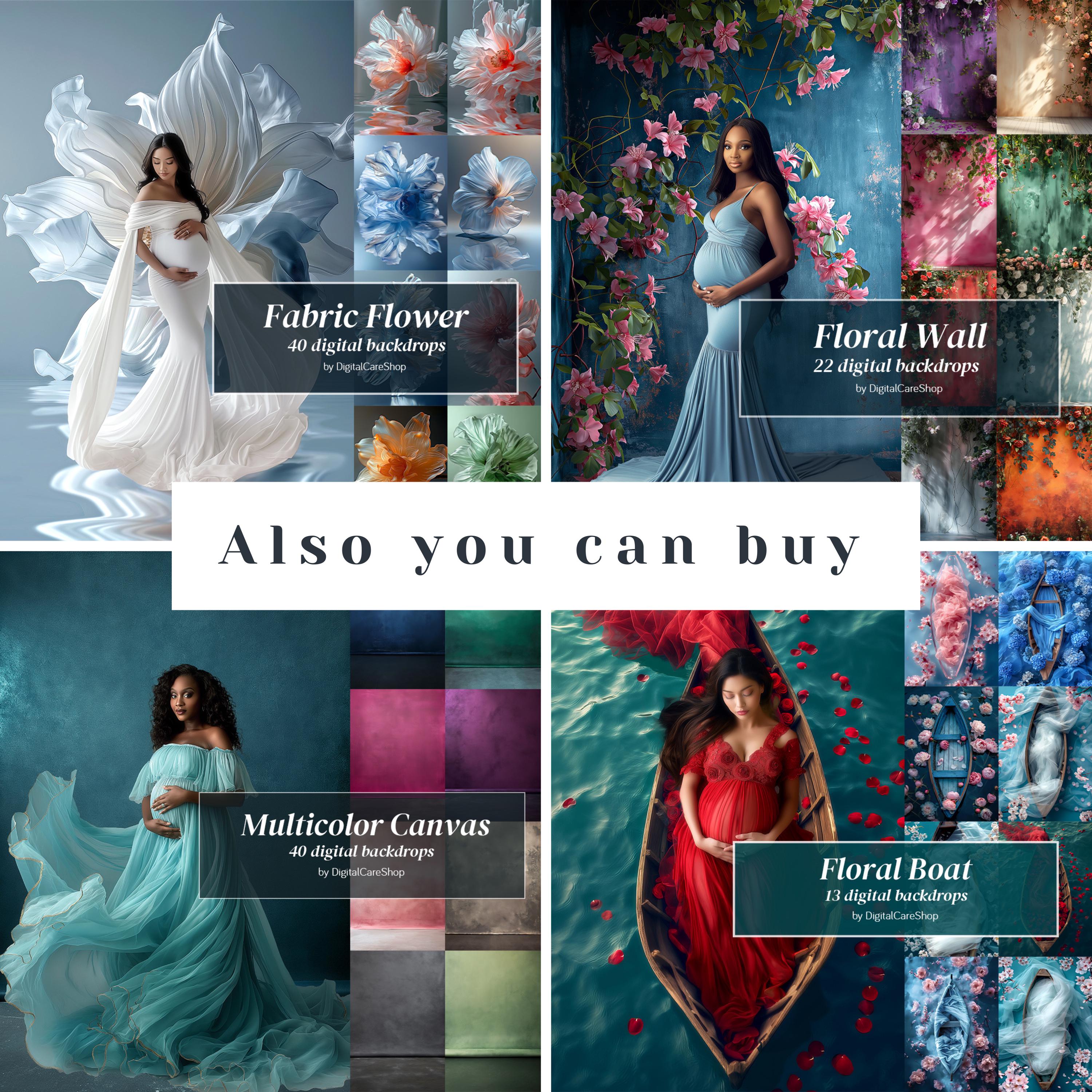 5 JPG Moon Backdrop Set Digital Backdrops Maternity Backgrounds for ...