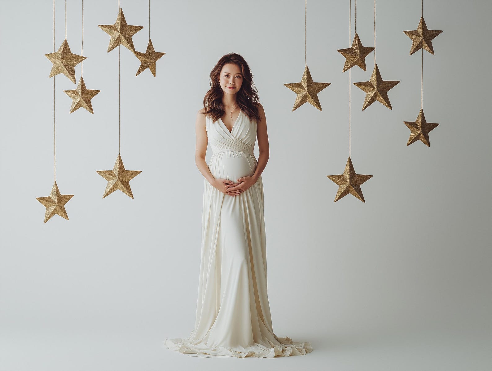 40 Gold Star Christmas Set Digital Backdrops White Room Xmas Backdrop ...