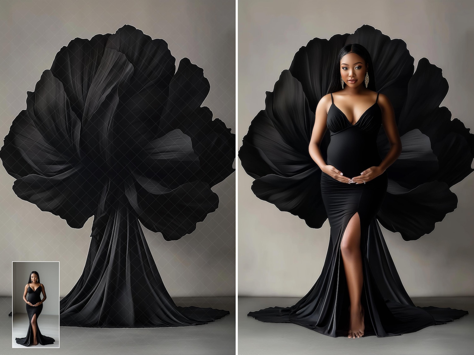 40 Black Flower Maternity Backdrops Digital Backgrounds Petal Studio ...