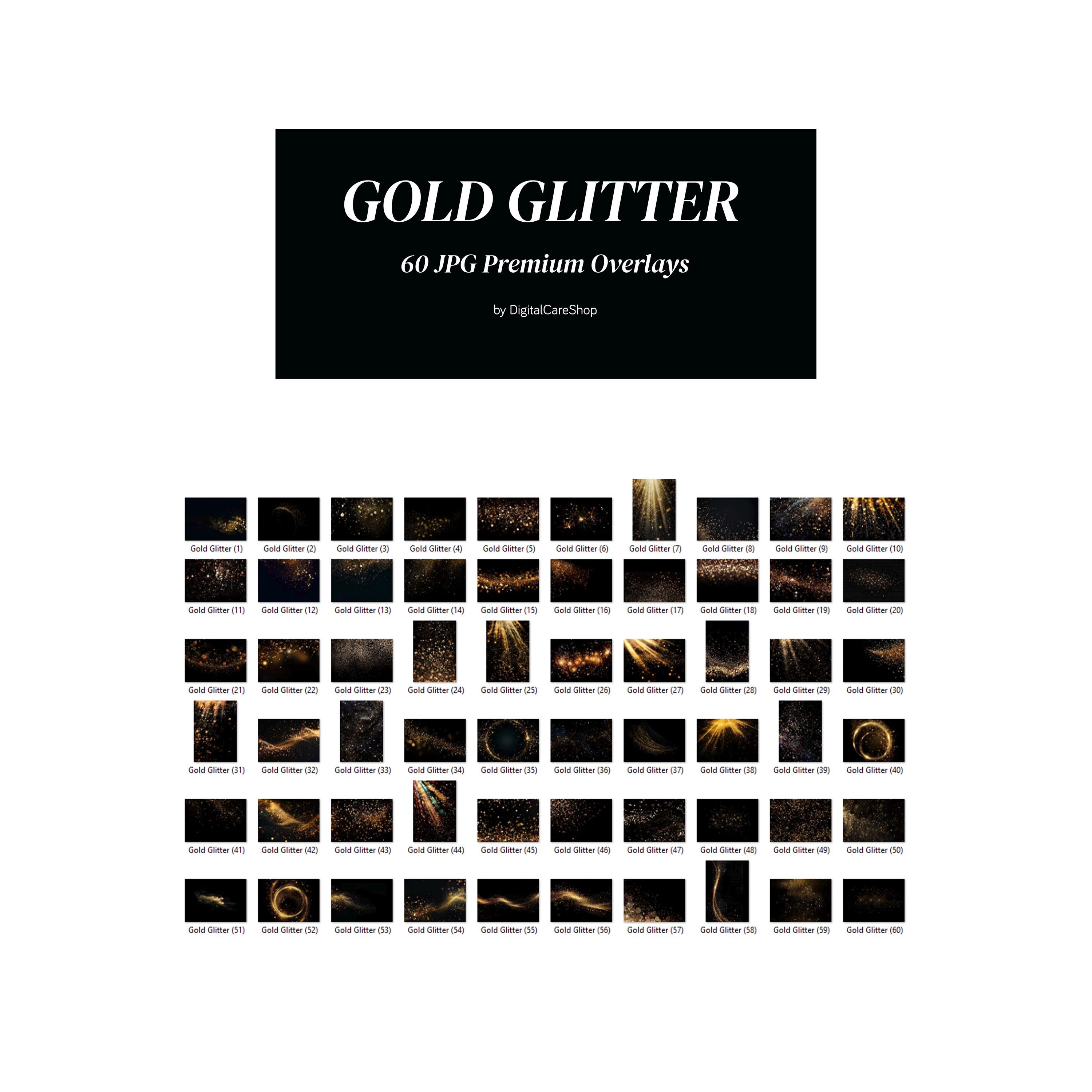 60 Gold Glitter Overlays Blowing Glitter Photoshop Overlays Bokeh ...