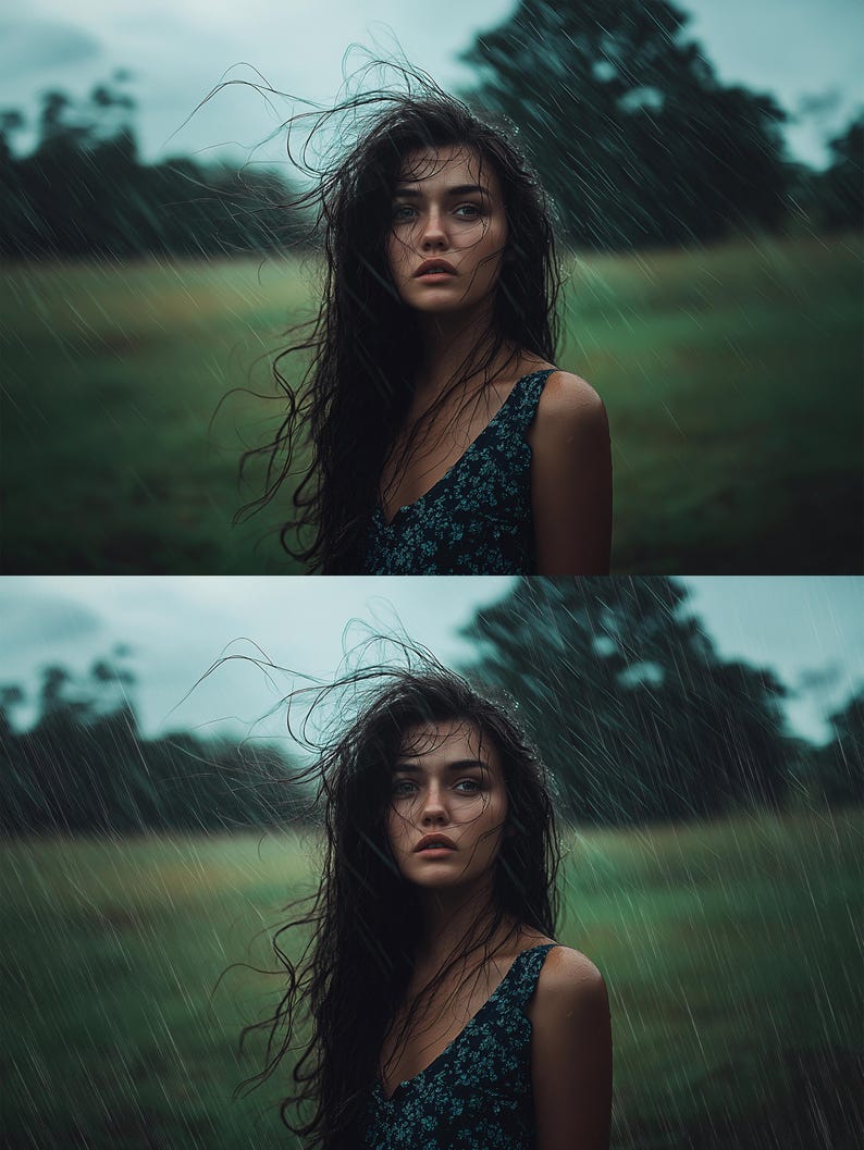 100 REALISTIC RAIN Digital Overlays Falling Rain Textures for Photoshop ...