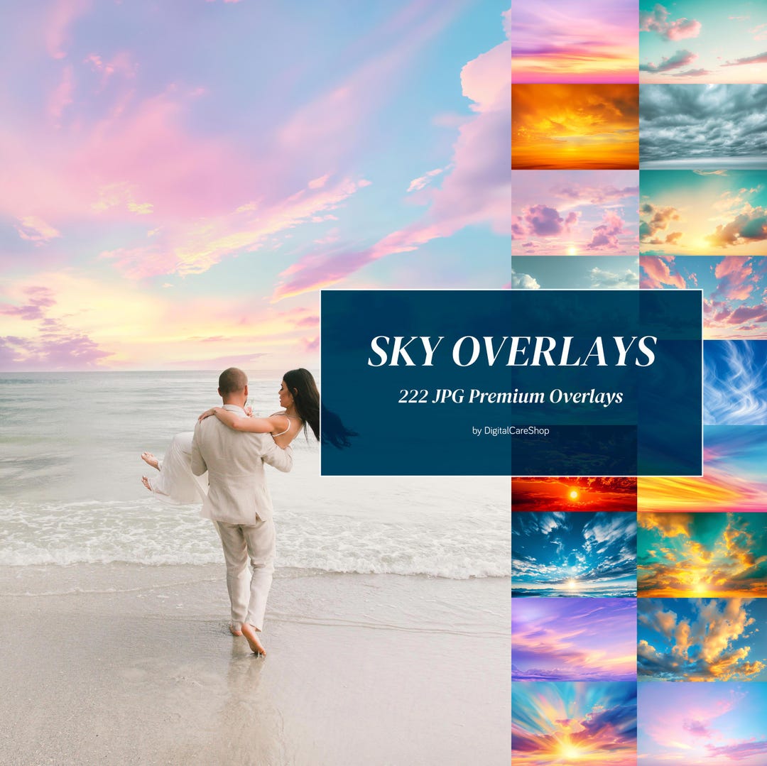 222 Sky Overlays for Photoshop Sunset Overlay Rainbow Summer Backdrops ...