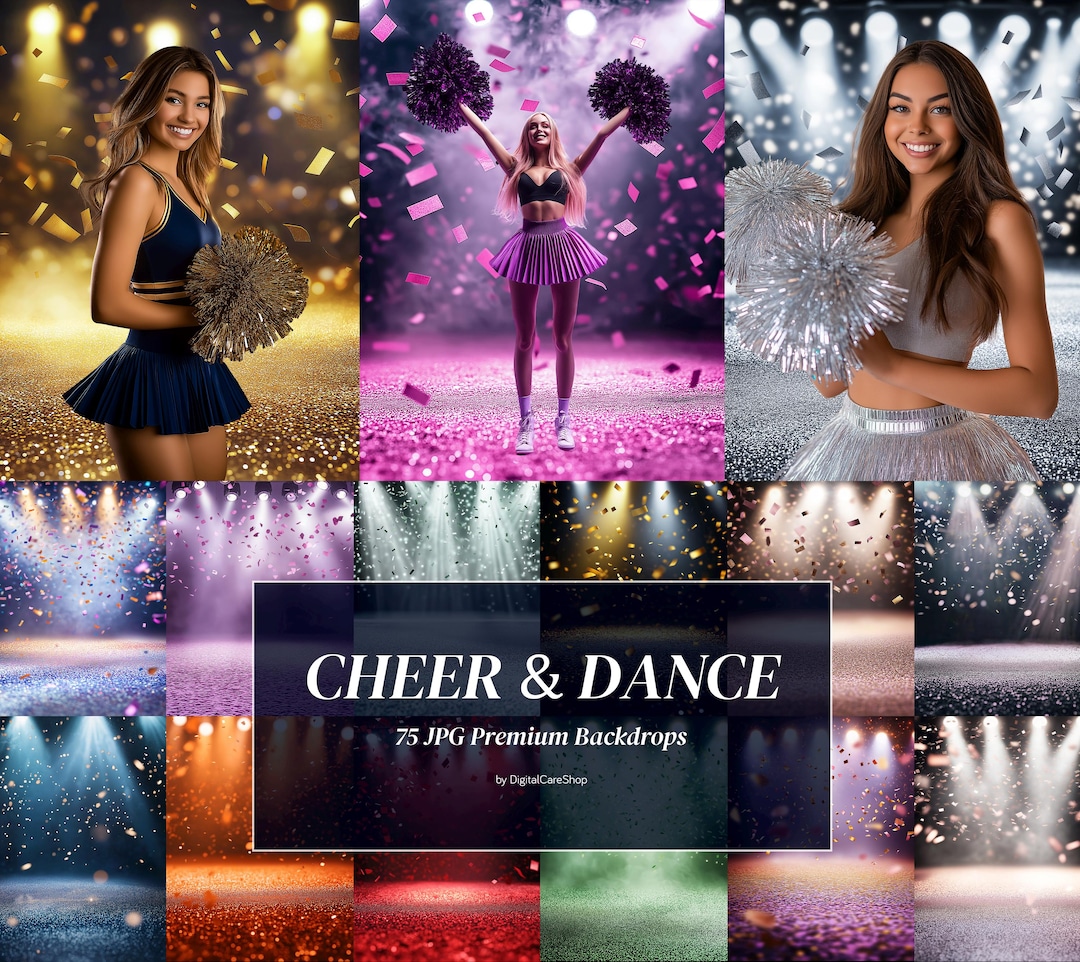 Cheer & Dance Digital Backdrops: Glitter Photography Backgrounds ...
