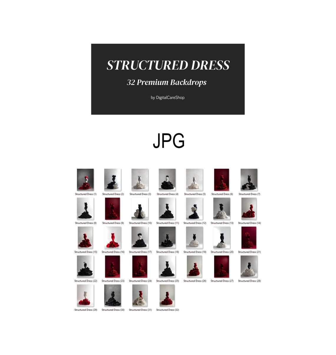 32 Structured Dress Overlays, Flowing Skirt, High Fashion Gown ...