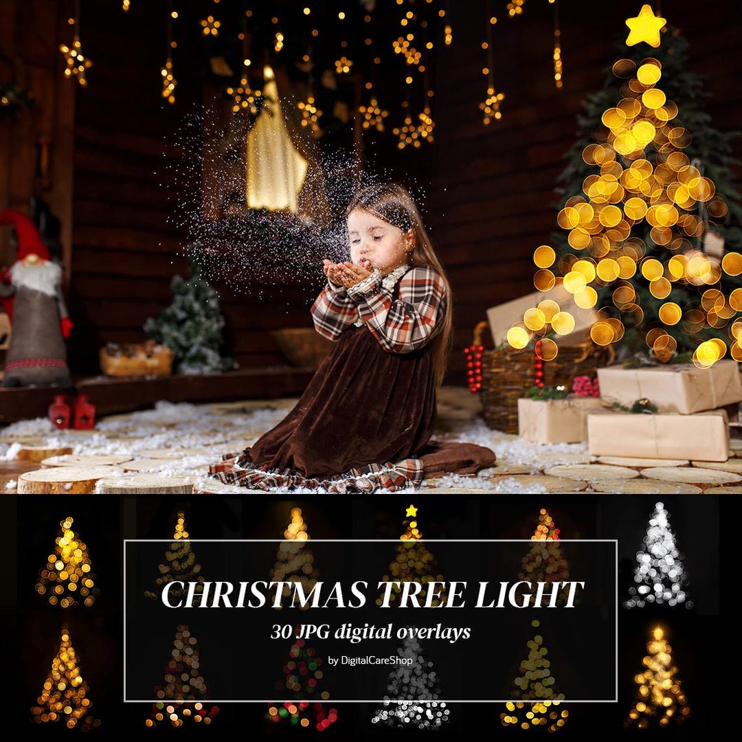 30 Christmas Tree Light Overlays Twinkle Light Cake Smash Light Overlay ...