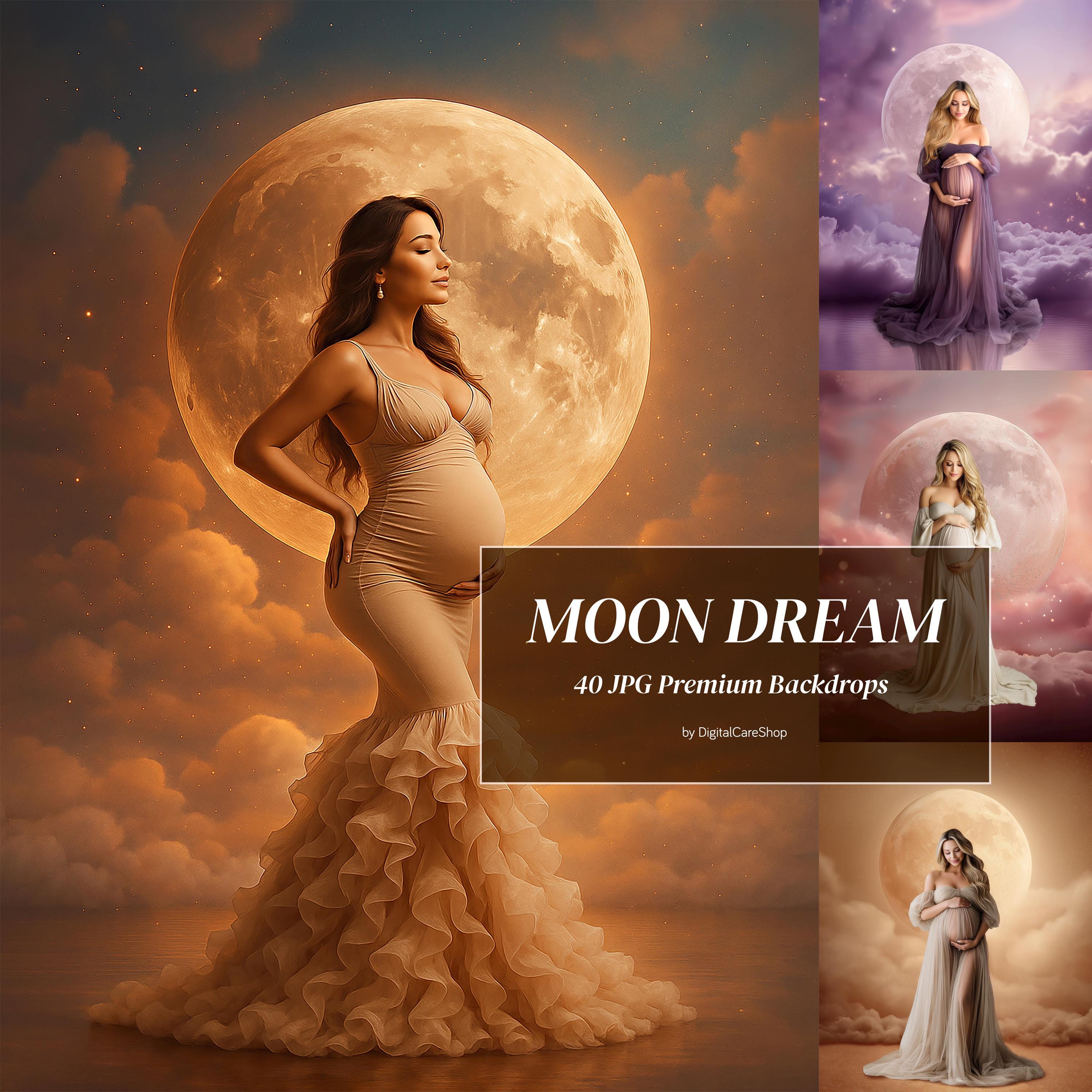Golden Moon Digital Backdrops: Maternity Photography Overlays (JPG) - Etsy