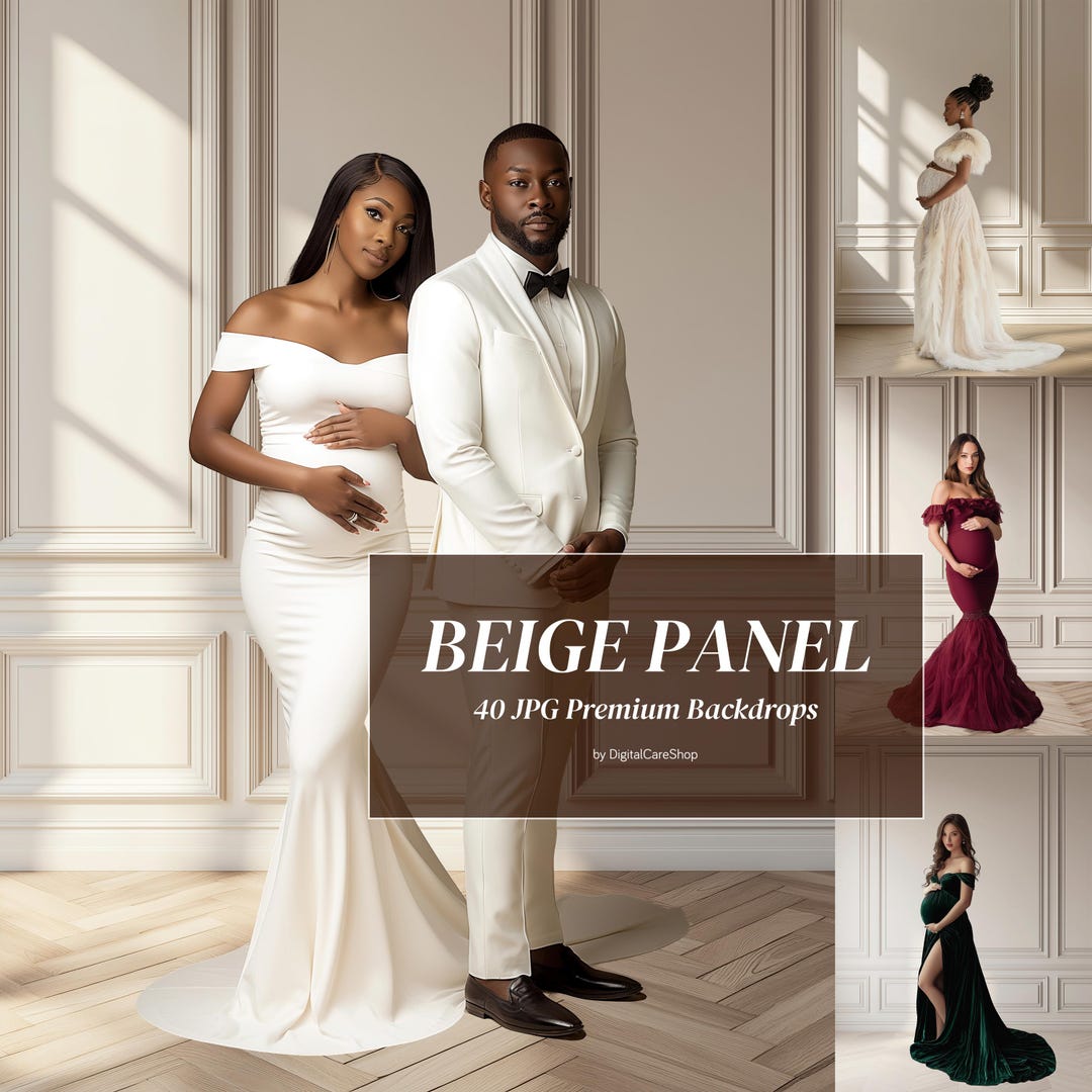 40 BEIGE PANEL Wall Backdrops Photoshop Maternity Phoackground Fine Art ...