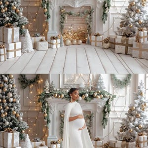 30 Christmas Room Digital Backdrops Maternity Backdrop Overlays White ...