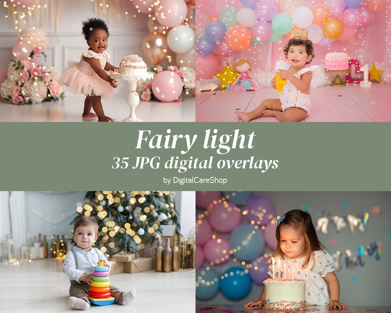 35 Twinkle Light Cake Smash Light Overlays Fairy Light Overlay for ...