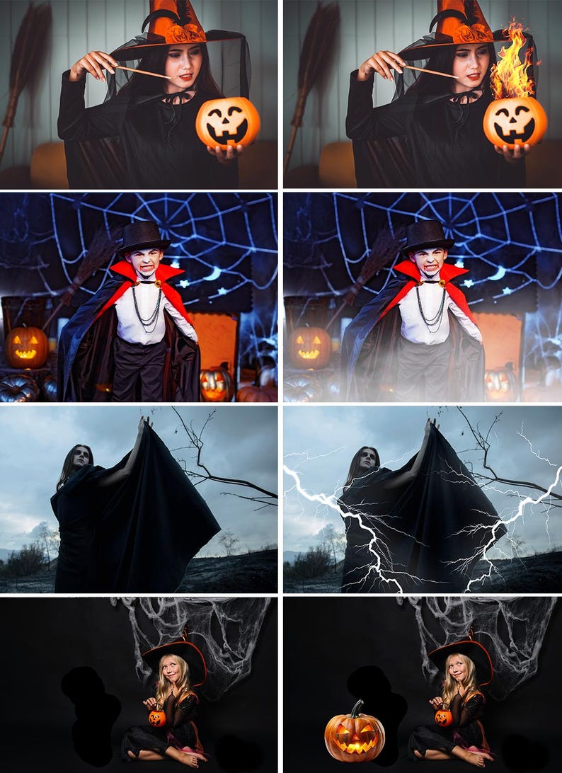 150 Halloween Digital Overlays Autumn Backdrops Halloween Spooky ...