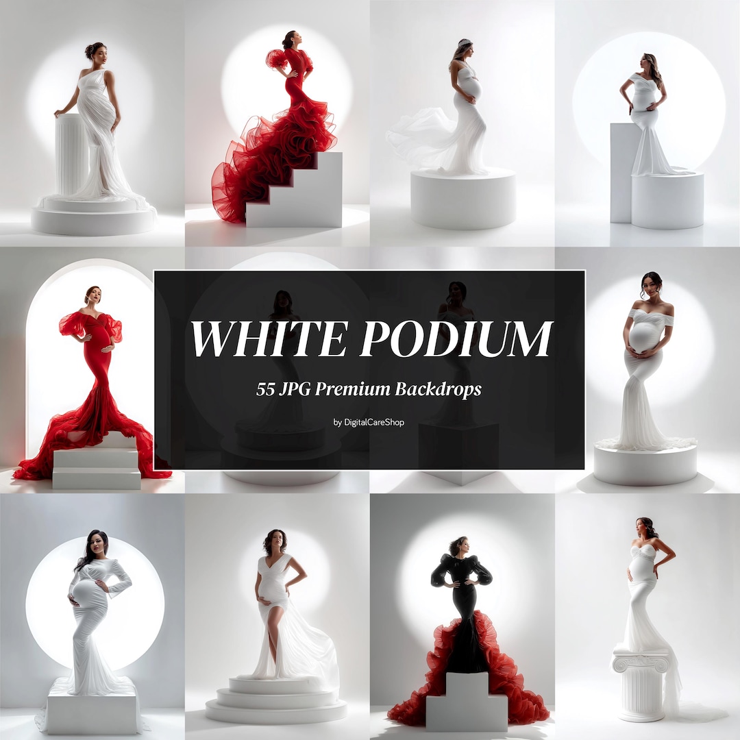 55 Backlight Podium Set Digital Backdrops Backlit White Podium ...
