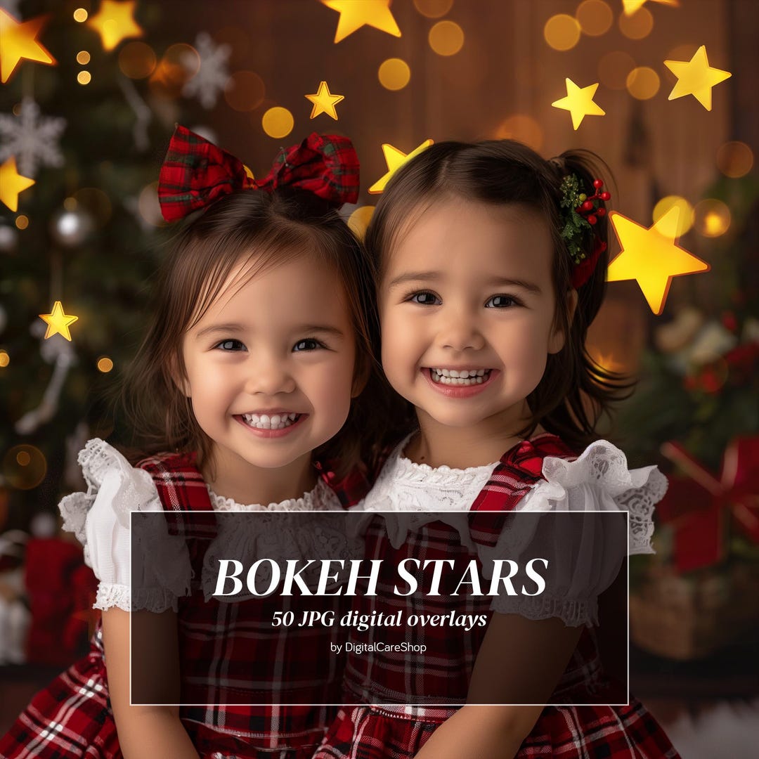 50 Gold Bokeh Stars Digital Overlays Glitter Bokeh Star Photoshop ...