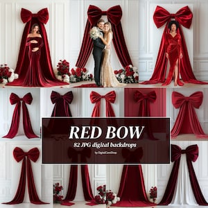 82 Giant Bow Backdrops Red Bow Backdrop Ribbon Overlay Maternity ...