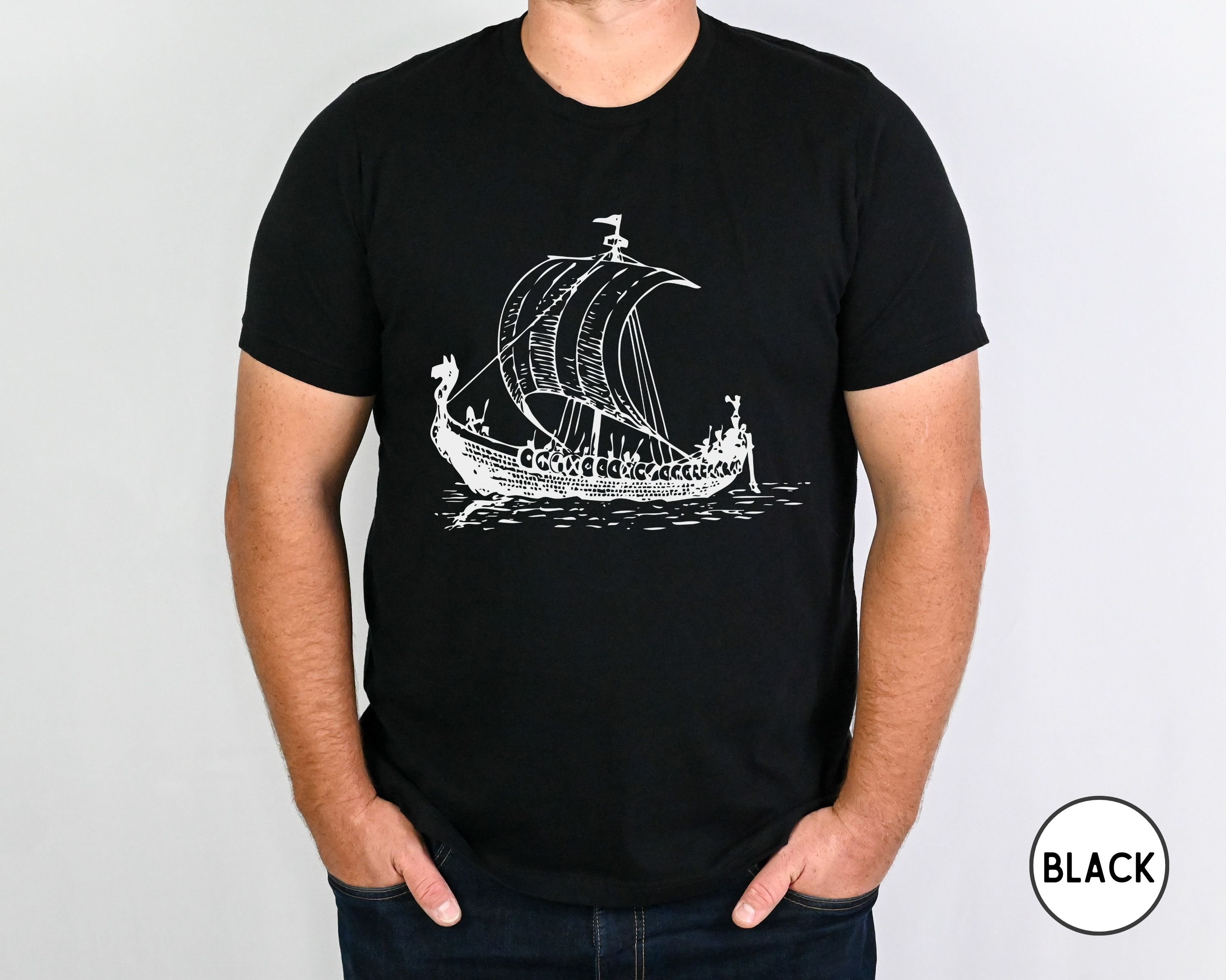 Viking Ship T-shirt, Men's Viking Shirt, Victory Valhalla Graphic Tee, Viking Gifts, Norse T ...