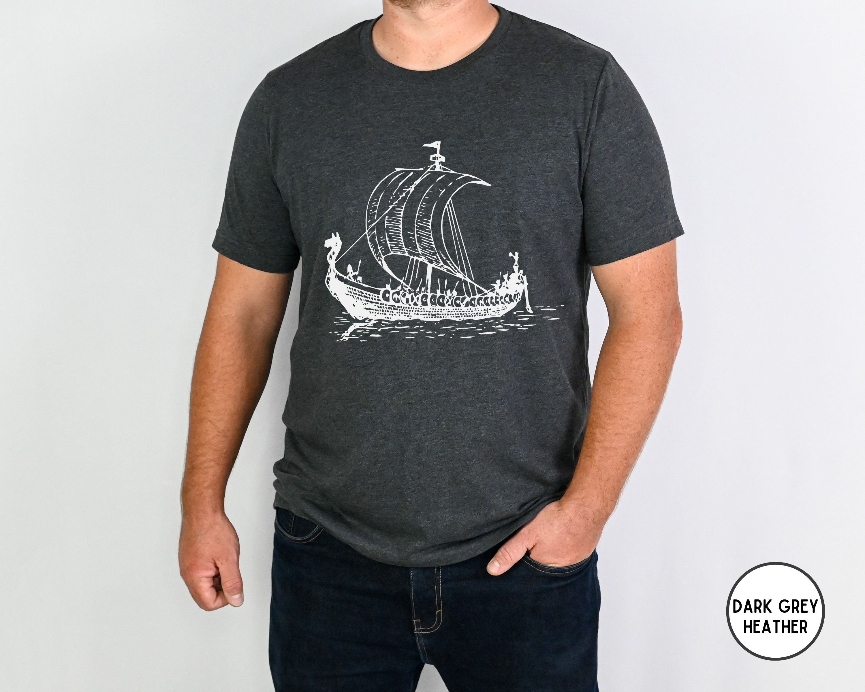 Viking Ship T-shirt, Men's Viking Shirt, Victory Valhalla Graphic Tee ...