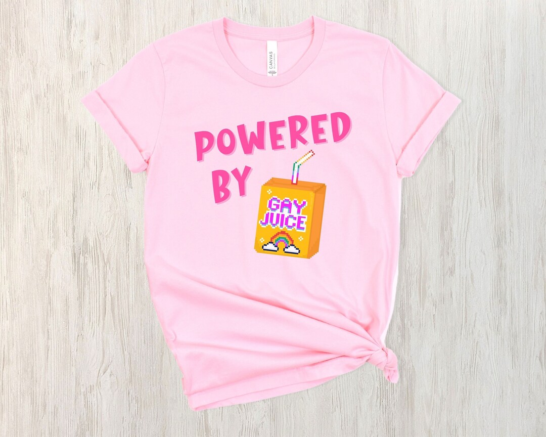 Powered by Gay Juice Box Shirt, Funny LGBTQIA Shirt for Pride Month ...