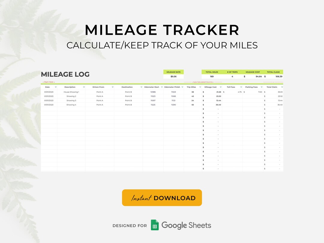 Mileage Tracker / IRS Mileage Log - Etsy