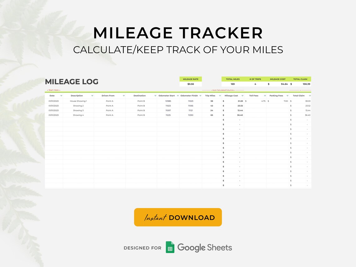 Mileage Tracker / IRS Mileage Log - Etsy