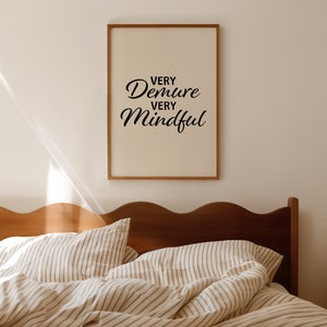 Very Demure Very Mindful Poster Tiktok Trend Wall Art Funny Quote Print ...