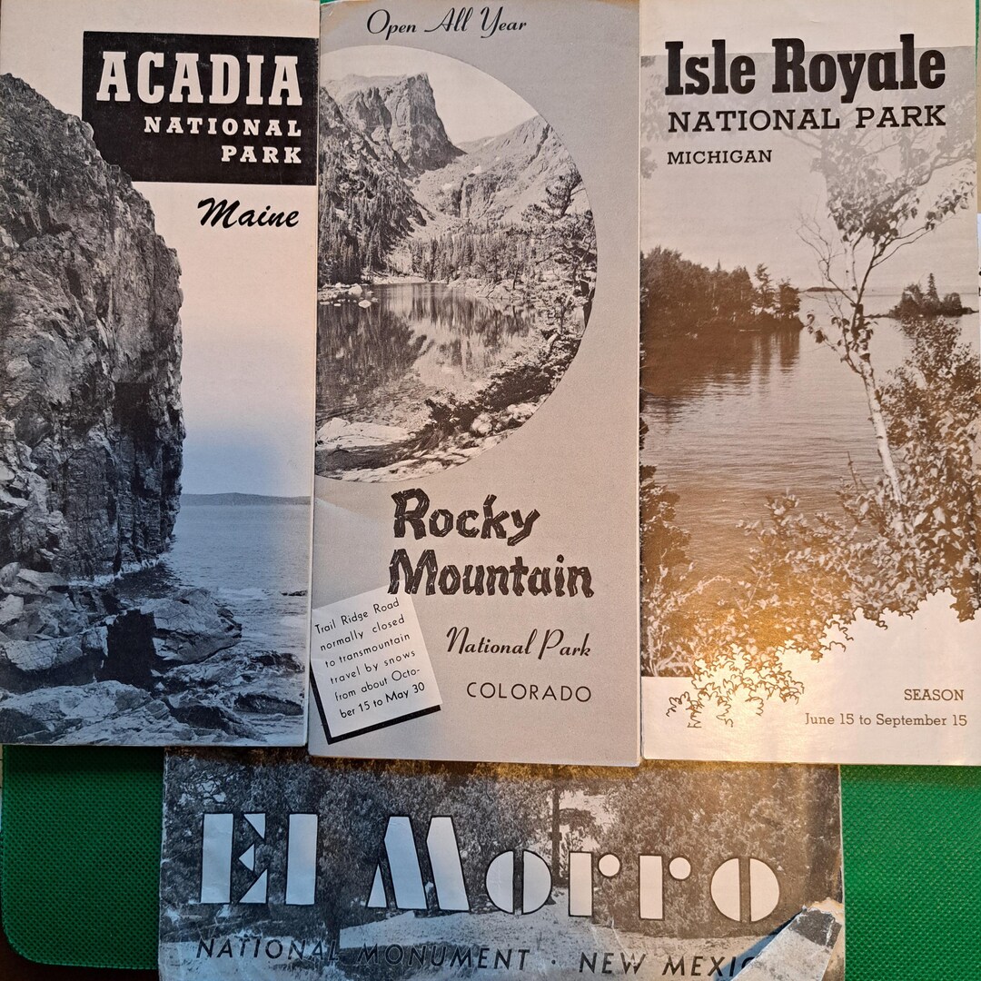 Rare National Park Service Brochures - El Morro, Isle Royale and Acadia ...