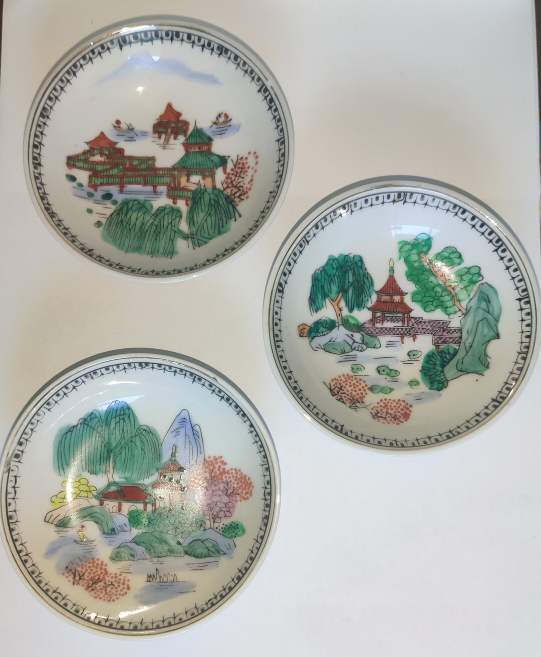 Chinese Porcelain Plates Set of Three - Etsy