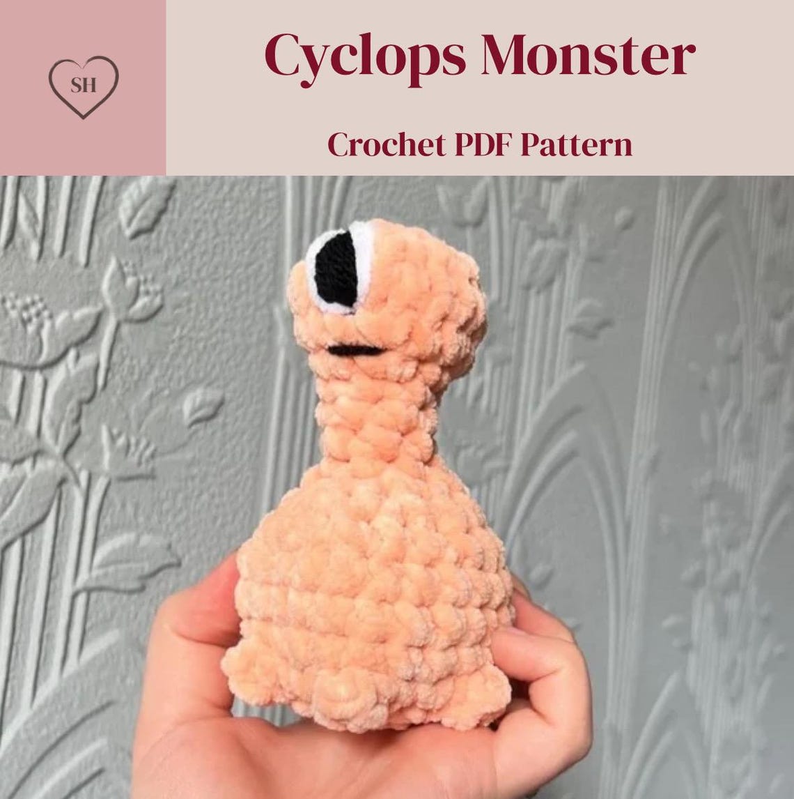 Cyclops Monster Crochet Pattern No Sew Beginner Friendly Download PDF ...
