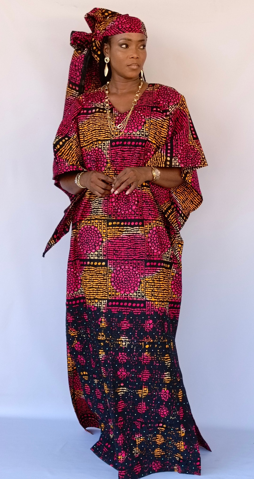 Well Stoned Bubu African Print Ankara Print Fitted Bubu With Stone Bubu ...