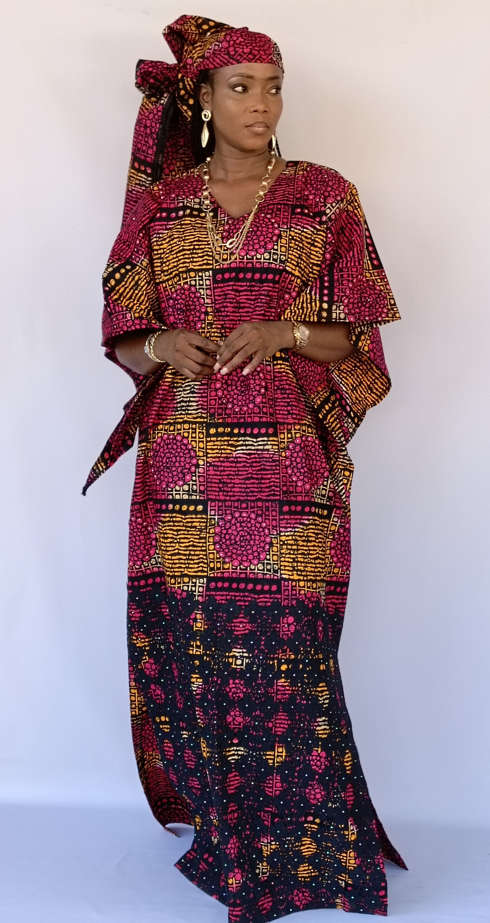 Well Stoned Bubu African Print Ankara Print Fitted Bubu With Stone Bubu ...