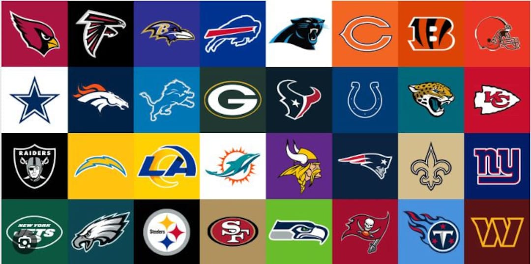 NFL Football Sports Team Square Logos Perler Bead Art - Etsy