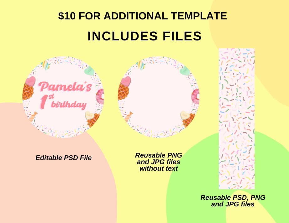 Photo Booth Birthday Girl Template 2x6 Background Candy - Etsy