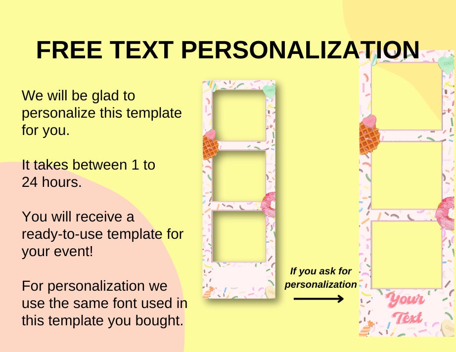 Photo Booth Birthday Girl Template 2x6 Background Candy - Etsy