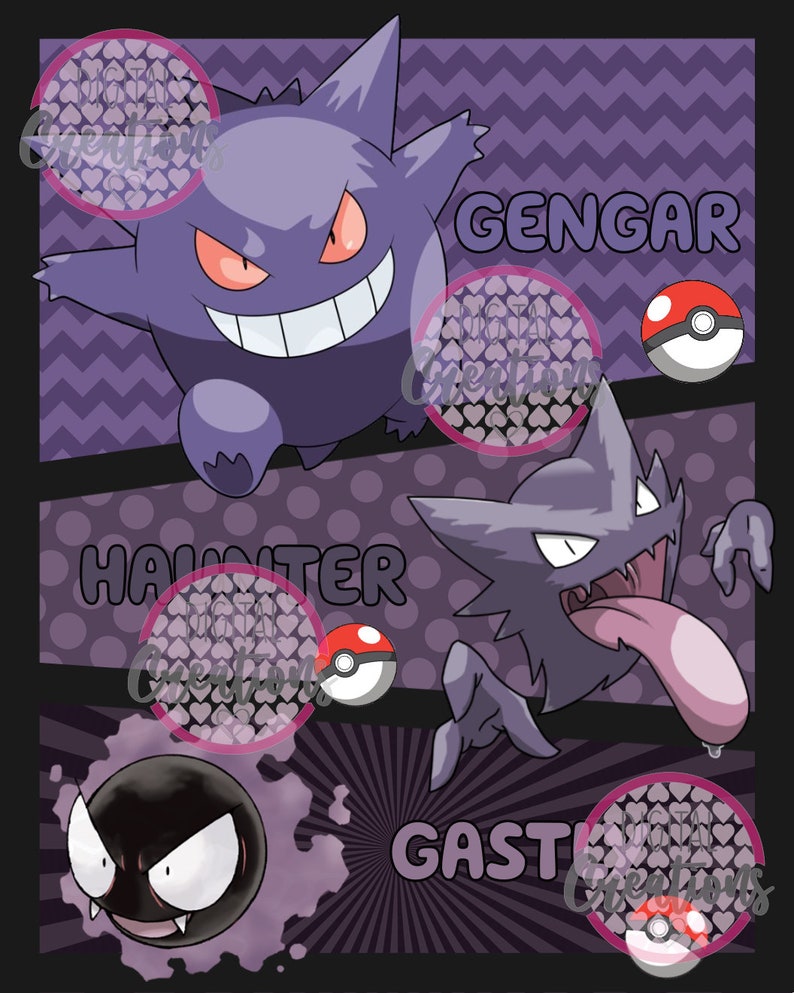 Gengar Evolution Pokemon Print | A4, 8x10" DIGITAL DOWNLOAD - Etsy
