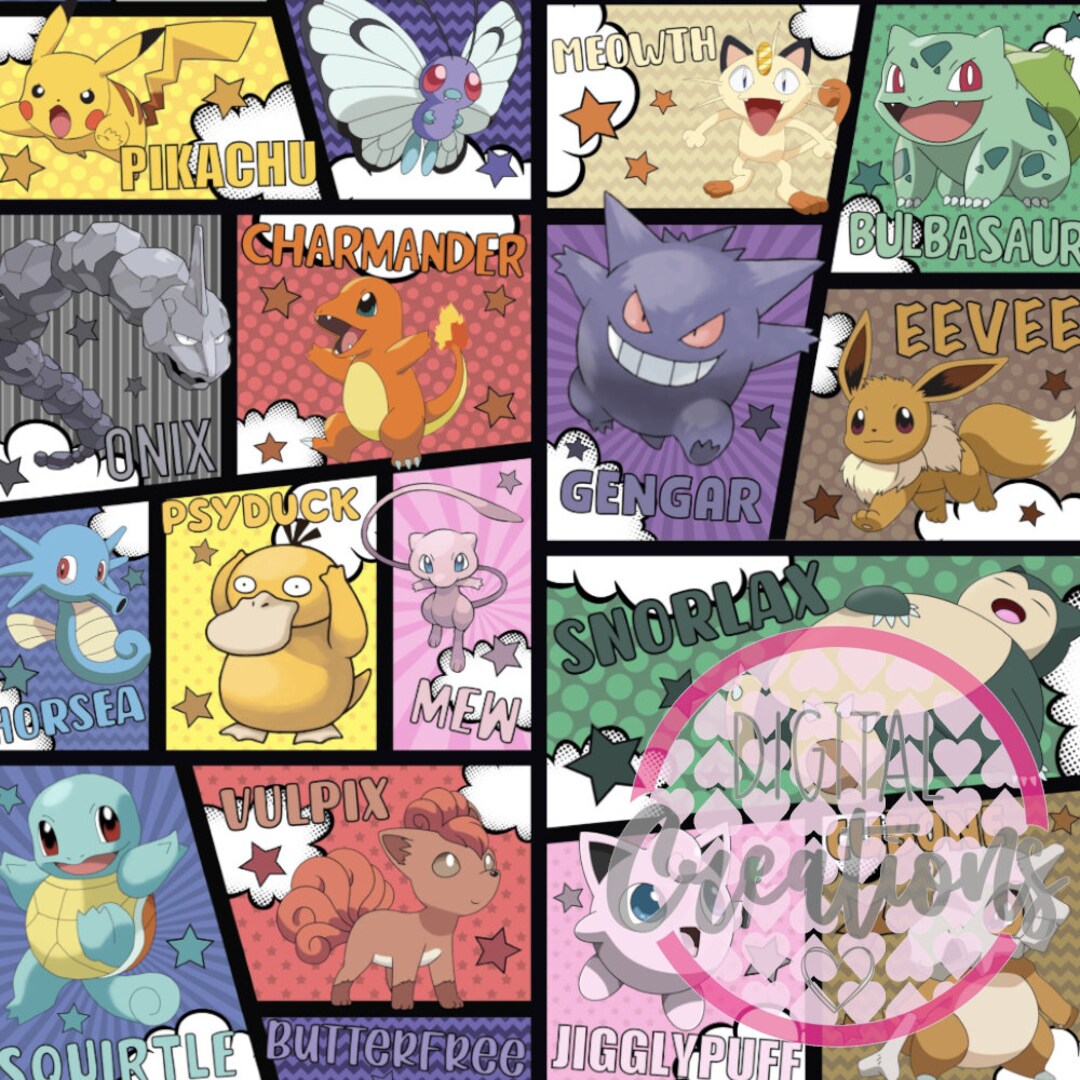 Pokemon Panels Seamless Design DIGITAL DOWNLOAD - Etsy