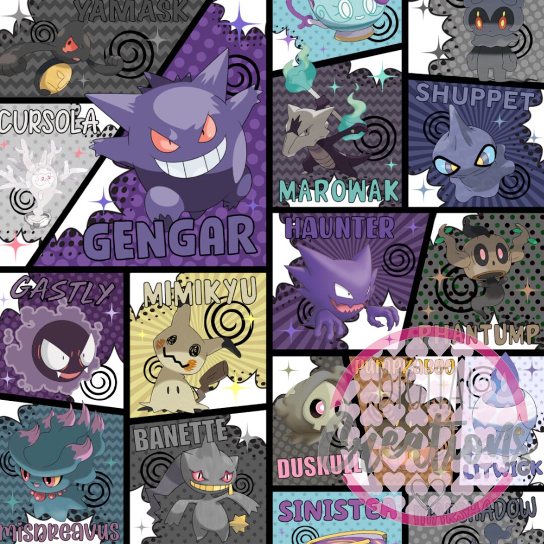 Ghost Pokemon Panels Seamless Design | DIGITAL DOWNLOAD - Etsy