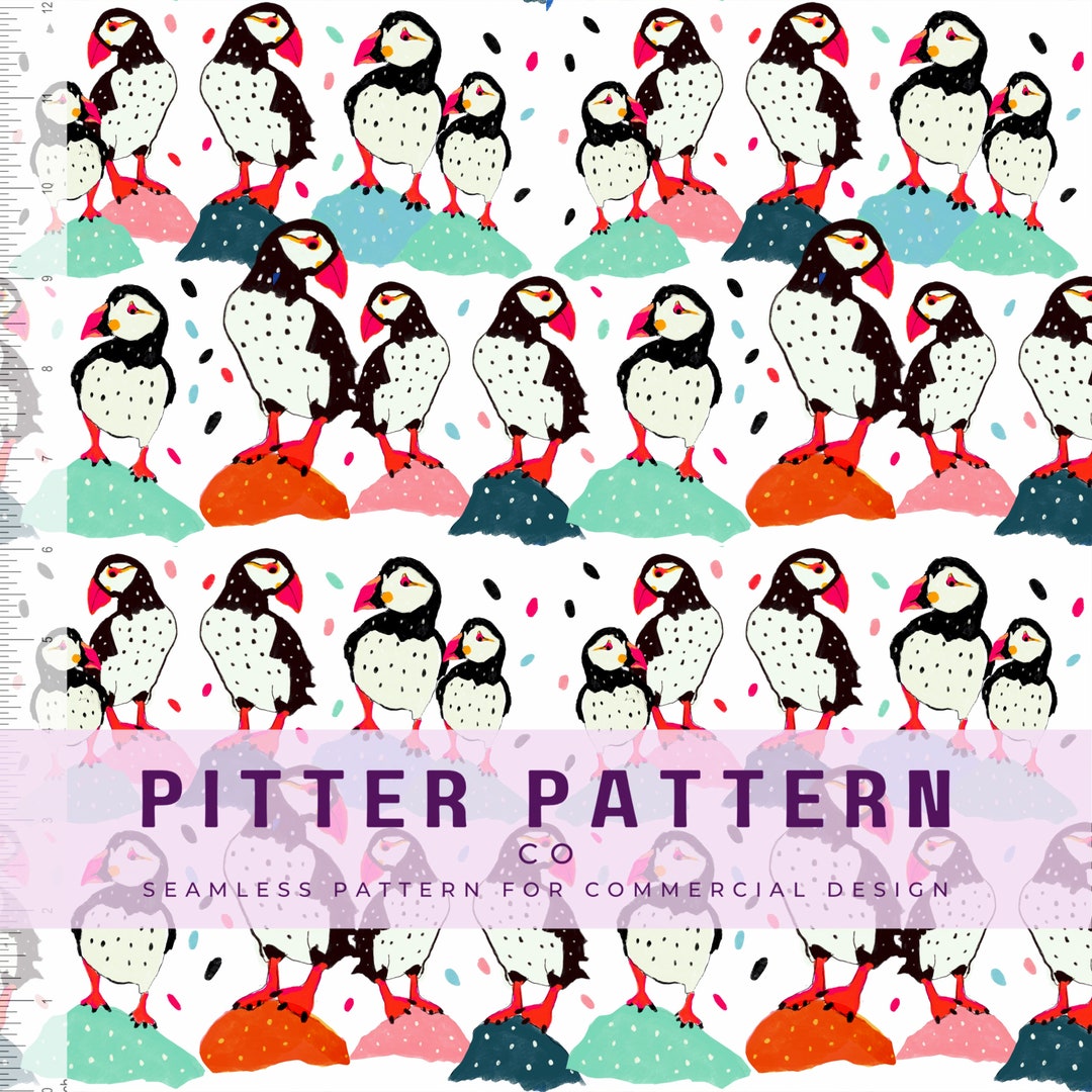 Puffins | Puffin Birds Seamless Pattern | Repeating Tile Design ...