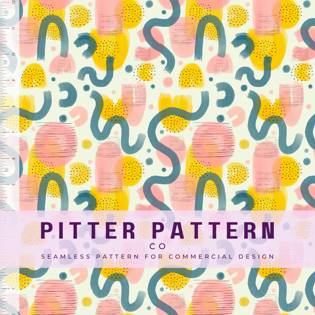 Retro Wiggles | Abstract Seamless Pattern | Fabric Design Sublimation ...