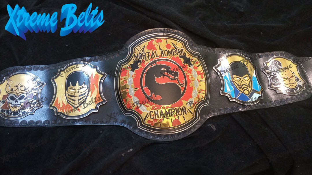 Mortal Kombat Championship Belt: Gold Plated, Hand Tooled Leather - Etsy