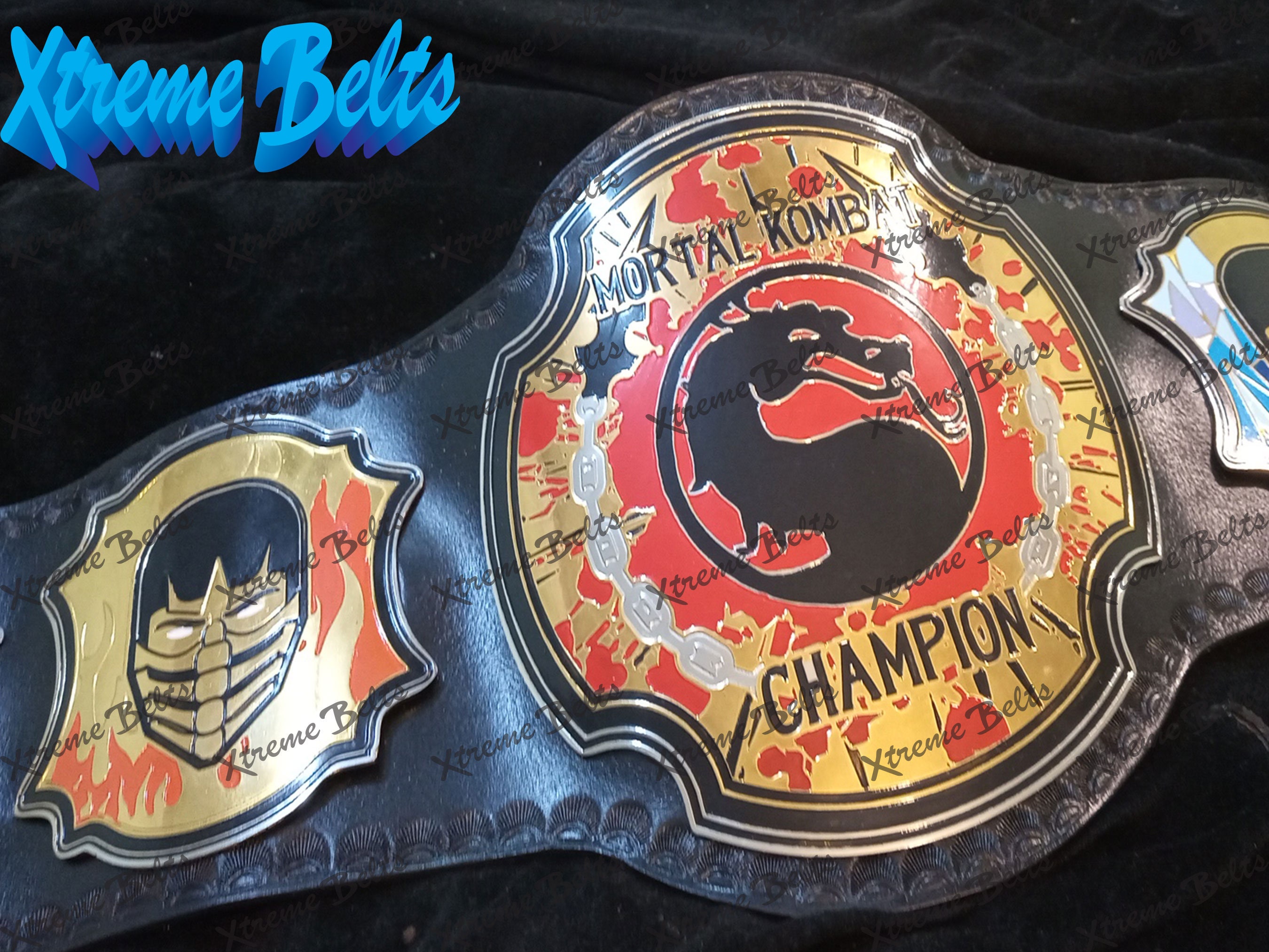 Mortal Kombat Championship Belt: Gold Plated, Hand Tooled Leather - Etsy